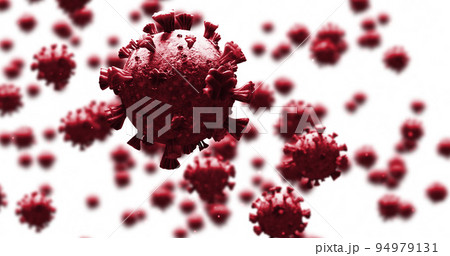 Digital image of multiple red covid-19 cells...のイラスト素材 [94979131] - PIXTA