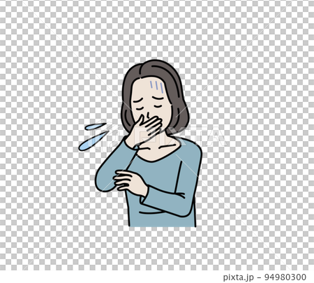 Nausea vomiting middle-aged woman food... - Stock Illustration ...