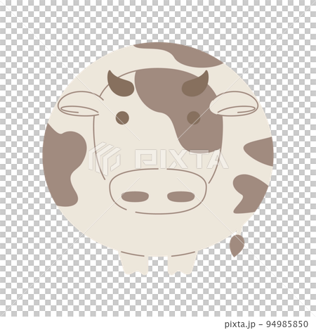 Illustration of a round cow - Stock Illustration [94985850] - PIXTA