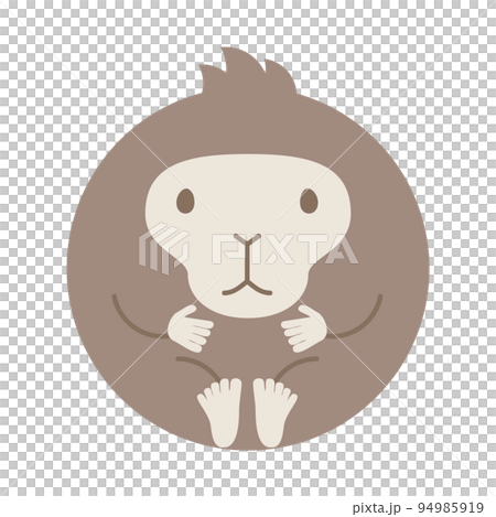Illustration of a round monkey - Stock Illustration [94985919] - PIXTA