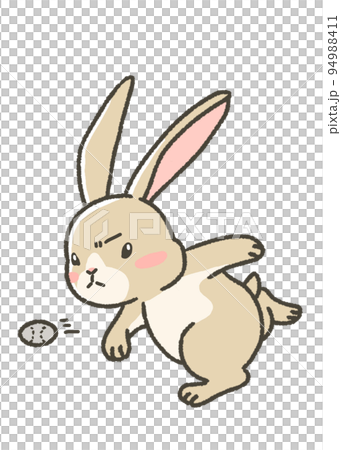 Illustration of a rabbit throwing a ball - Stock Illustration [94988411 ...