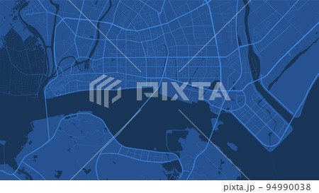 Dark blue Shantou city area vector background...のイラスト素材 [94990038] - PIXTA