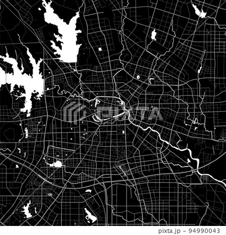 Map of Hefei city. Urban black and white...のイラスト素材 [94990043] - PIXTA