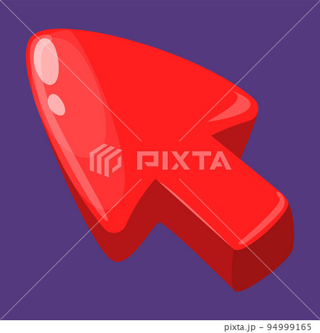 Red arrow, game icon vector isolated. Shiny...のイラスト素材 [94999165] - PIXTA