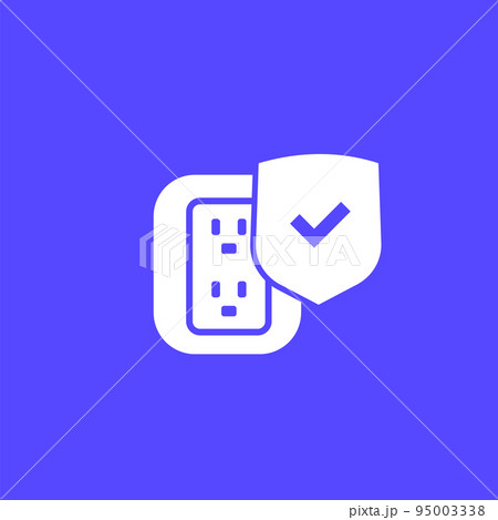 surge protection icon with a shield, vectorのイラスト素材 [95003338] - PIXTA