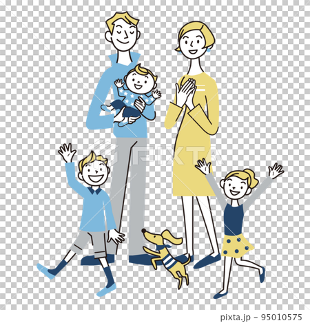 Good family, children, lively, illustration - Stock Illustration ...