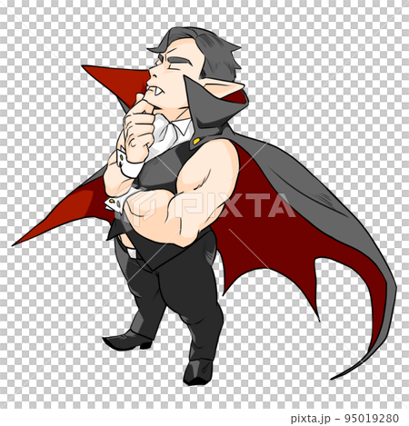 Thinking muscular vampire - Stock Illustration [95019280] - PIXTA