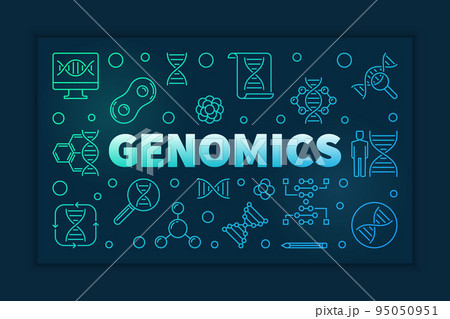 Genomics vector colorful line banner on dark...のイラスト素材 [95050951] - PIXTA