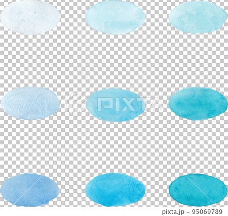 Light blue ellipse drawn with watercolor - Stock Illustration [95069789 ...