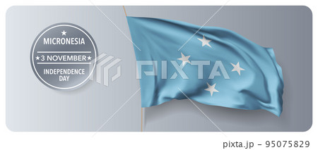 Micronesia independence day vector banner,...のイラスト素材 [95075829] - PIXTA
