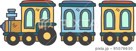 Hand Drawn toy train for kids illustrationのイラスト素材 [95076630] - PIXTA