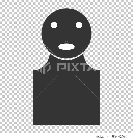 Black humanoid silhouette (blurry, facial... - Stock Illustration ...