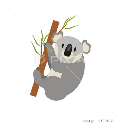 A nice koala is sitting on a tree. Vector...のイラスト素材 [95096171] - PIXTA