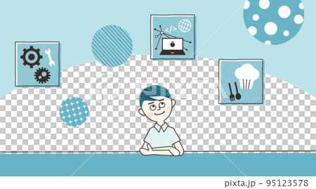 man thinking about changing jobs - Stock Illustration [95123578] - PIXTA