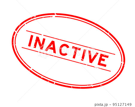 Grunge red inactive word oval rubber seal stamp...のイラスト素材 [95127149 ...