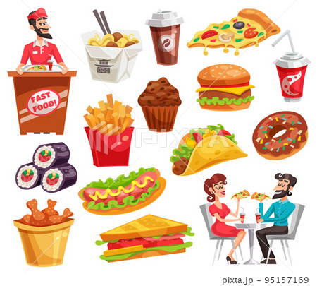 Fast Food Setのイラスト素材 [95157169] - PIXTA
