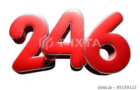 Rounded red number 246.のイラスト素材 [95159122] - PIXTA
