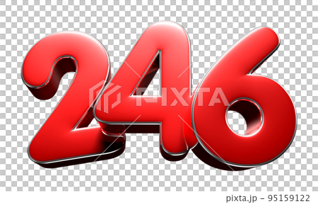 Rounded red number 246.のイラスト素材 [95159122] - PIXTA