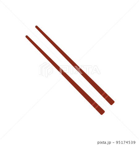 Pair of brown wooden chopsticks for eating...のイラスト素材 [95174539] - PIXTA