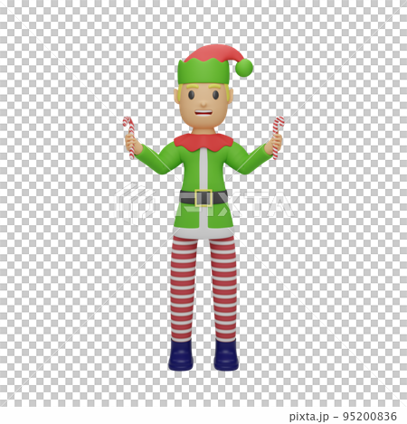 3d rendering of santa elves character with... - Stock Illustration ...