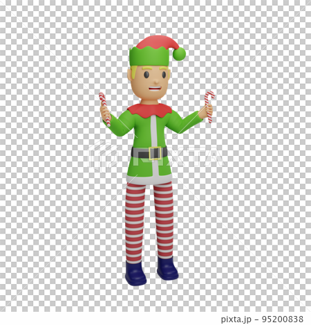 3d rendering of santa elves character with... - Stock Illustration ...