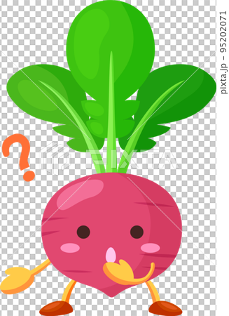 Illustration of a cute red turnip character... - Stock Illustration ...