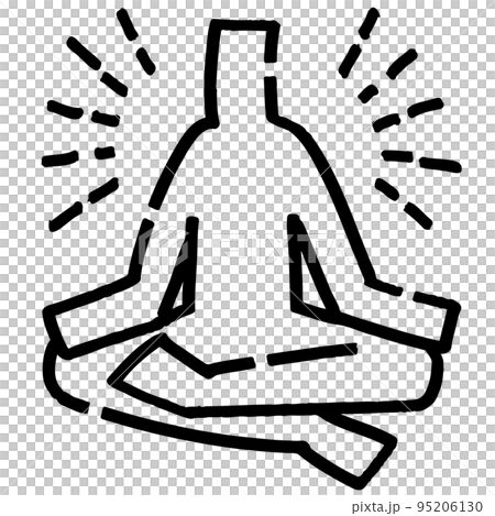 A stick man who meditates and refreshes - Stock Illustration [95206130 ...
