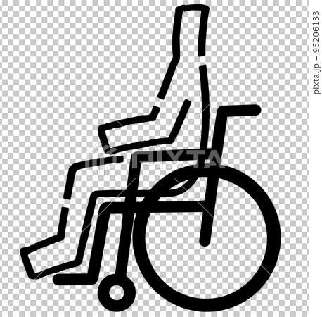 Hand-painted stickman using a wheelchair - Stock Illustration [95206133 ...
