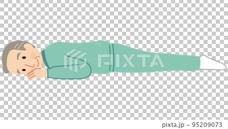 Elderly person lying face down caregiver prone... - Stock Illustration ...