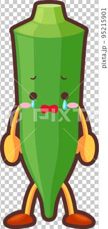 Illustration of cute okra character crying - Stock Illustration ...