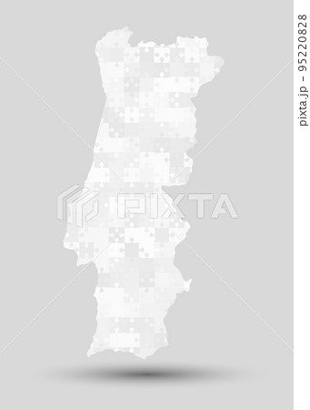 Vector map Portugal from grey puzzle, jigsawのイラスト素材 [95220828] - PIXTA
