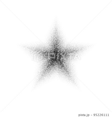Dotted grain star. Black stipple shape....のイラスト素材 [95226111] - PIXTA