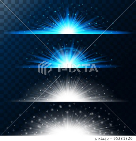 Set realistic lighting effects. Glowing star....のイラスト素材 [95231320] - PIXTA