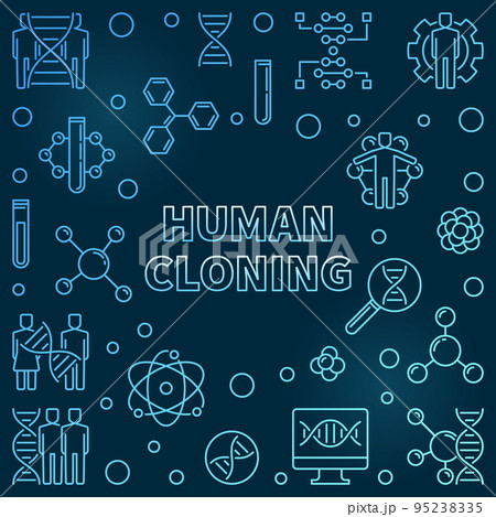 Vector Human Cloning outline blue concept...のイラスト素材 [95238335] - PIXTA