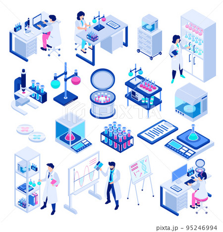 Isometric Scientific laboratory Setのイラスト素材 [95246994] - PIXTA