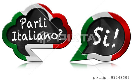Parli Italiano and Si - Two Speech Bubbles...のイラスト素材 [95248595] - PIXTA