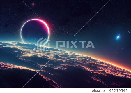 Fantastic beautiful planets in a far uncharted...のイラスト素材 [95259545] - PIXTA