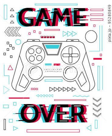 Game over poster. Video gaming joystick....のイラスト素材 [95280849] - PIXTA