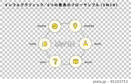 Infographic, flow sample of 6 elements, icons... - Stock Illustration ...