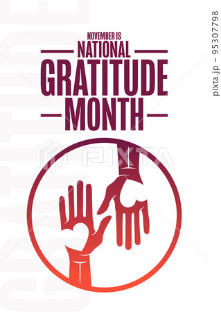 November is National Gratitude Month. Holiday...のイラスト素材 [95307798] - PIXTA