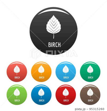Birch leaf icon. Simple illustration of birch...のイラスト素材 [95315260] - PIXTA