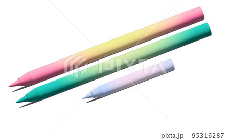 Colored pencils 3d shapes, isolated objects,...のイラスト素材 [95316287] - PIXTA