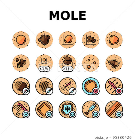 Mole Skin Problem And Disease Icons Set Vectorのイラスト素材 [95330426] - PIXTA
