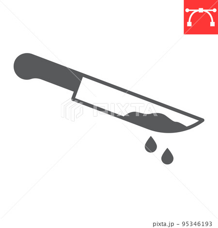 Bloody knife glyph icon, halloween and murder,...のイラスト素材 [95346193] - PIXTA