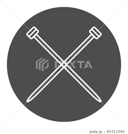 Knitting icon, crossed knitting needles. Hobby...のイラスト素材 [95351095] - PIXTA