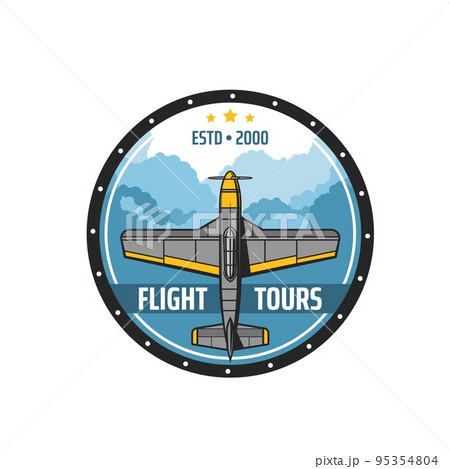 Flight tours icon, air travel vector emblem...のイラスト素材 [95354804] - PIXTA
