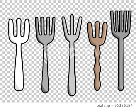 Illustration of 5 types of forks - Stock Illustration [95386184] - PIXTA