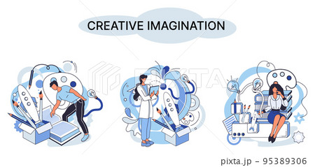 Creative mind, imagination or brainstorm or...のイラスト素材 [95389306] - PIXTA