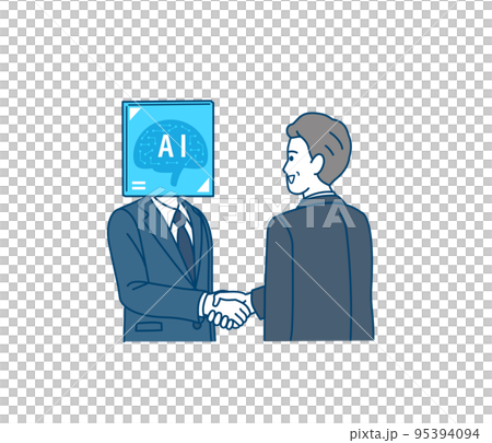 Image illustration of a businessman introducing AI - Stock Illustration ...