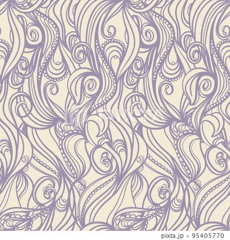 floral purple patternのイラスト素材 [95405770] - PIXTA